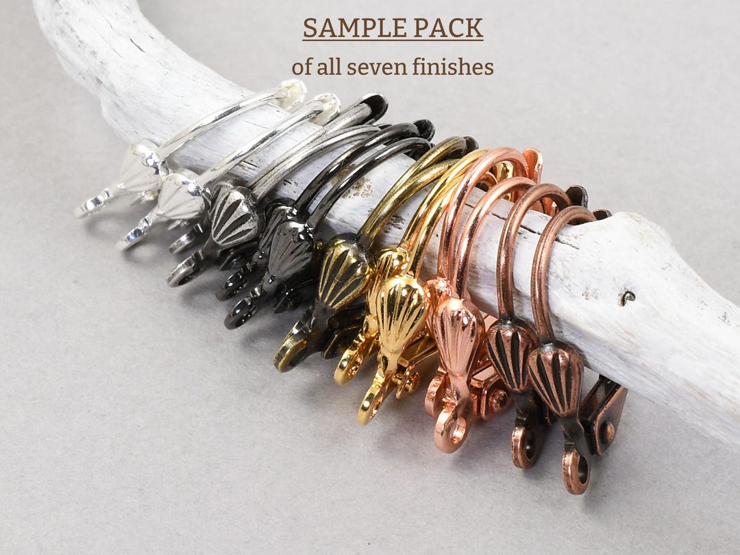 SAMPLE PACK of Shell Accent Leverback Earrings - One Pair of All Seven ...