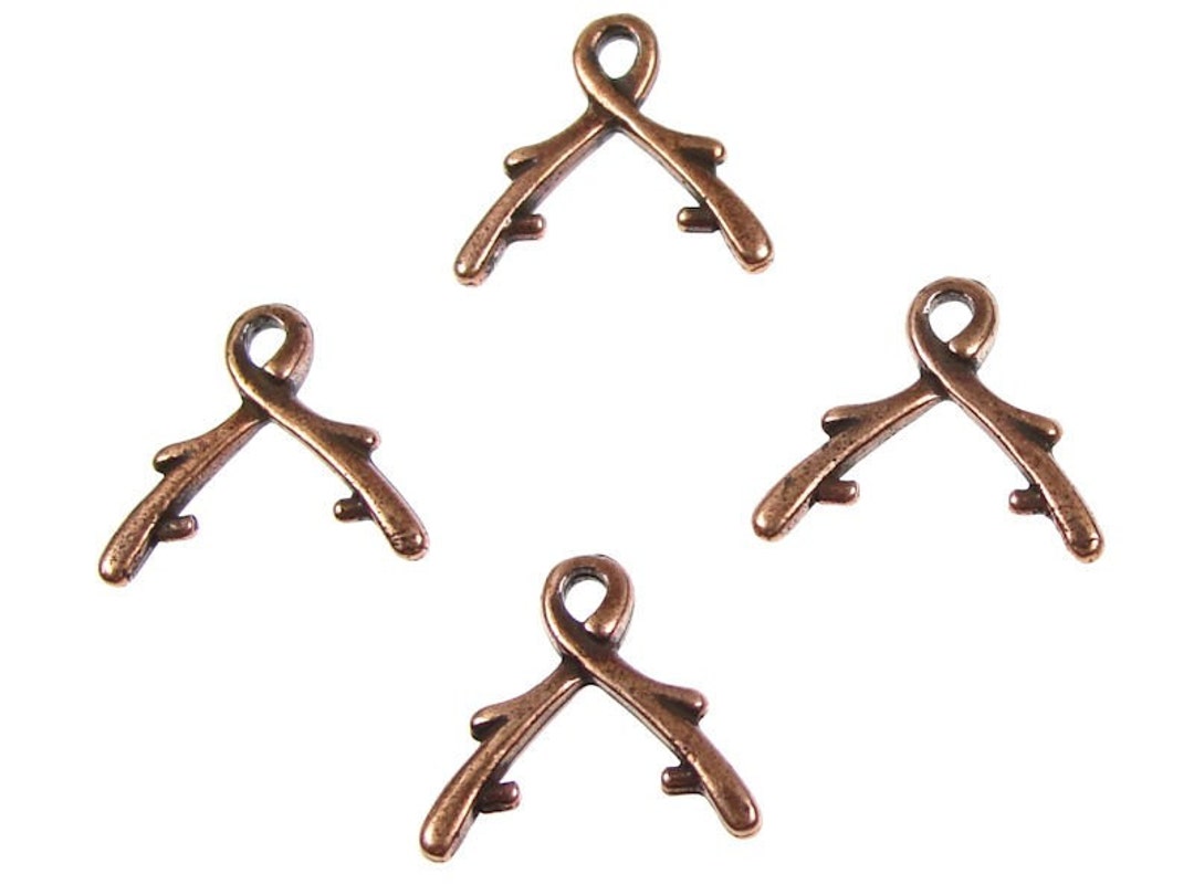 Antique Copper Pinch Bail Findings - Tierracast Large Vine Briolette ...