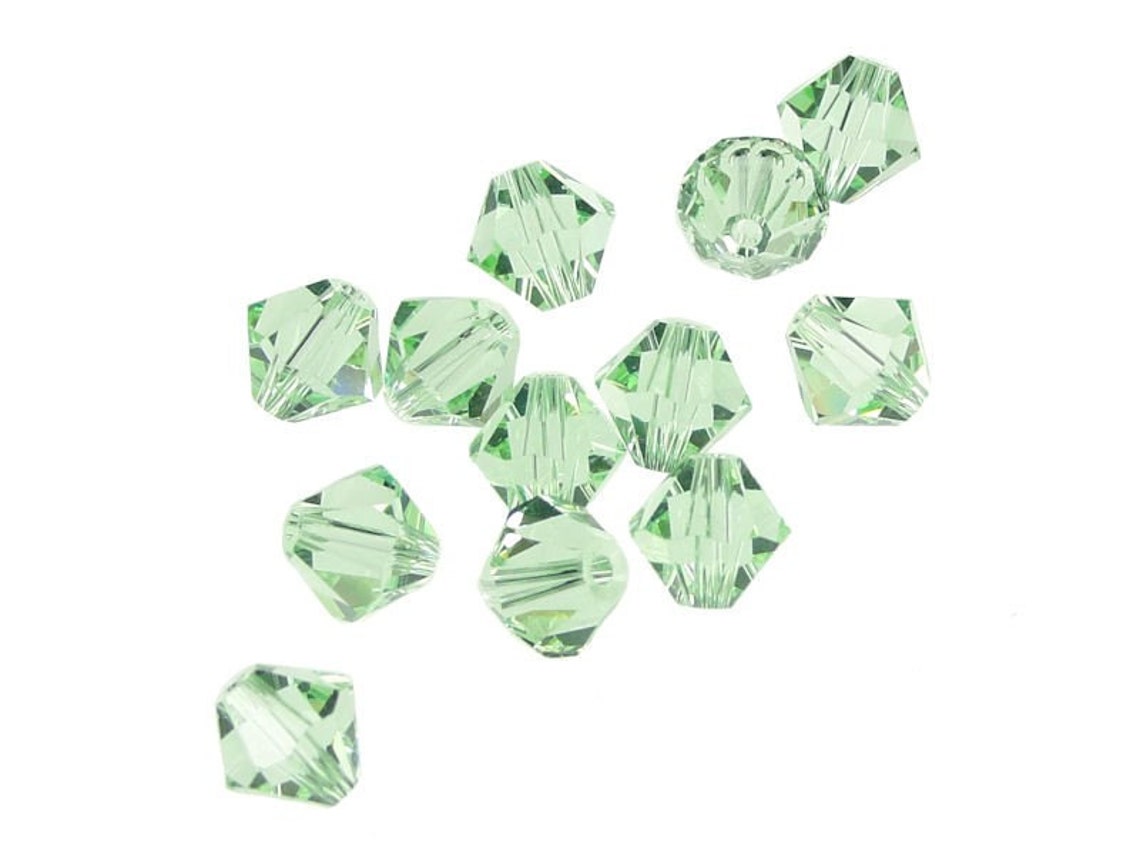 12 CHRYSOLITE 6mm Swarovski Bicone Beads - Mint Green Beads - 5301 328 ...