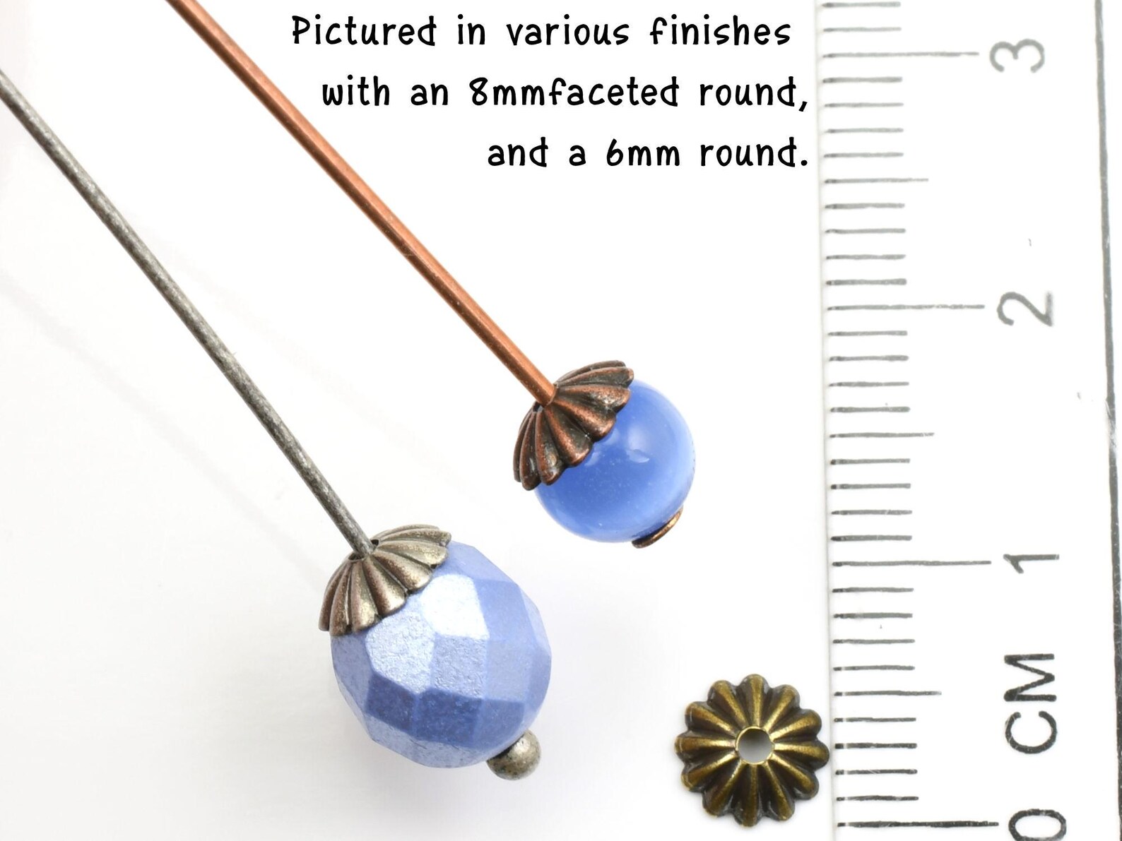 144 Pieces 6mm Pleated Dome Bead Caps - Dark Antique Copper Bead Caps ...