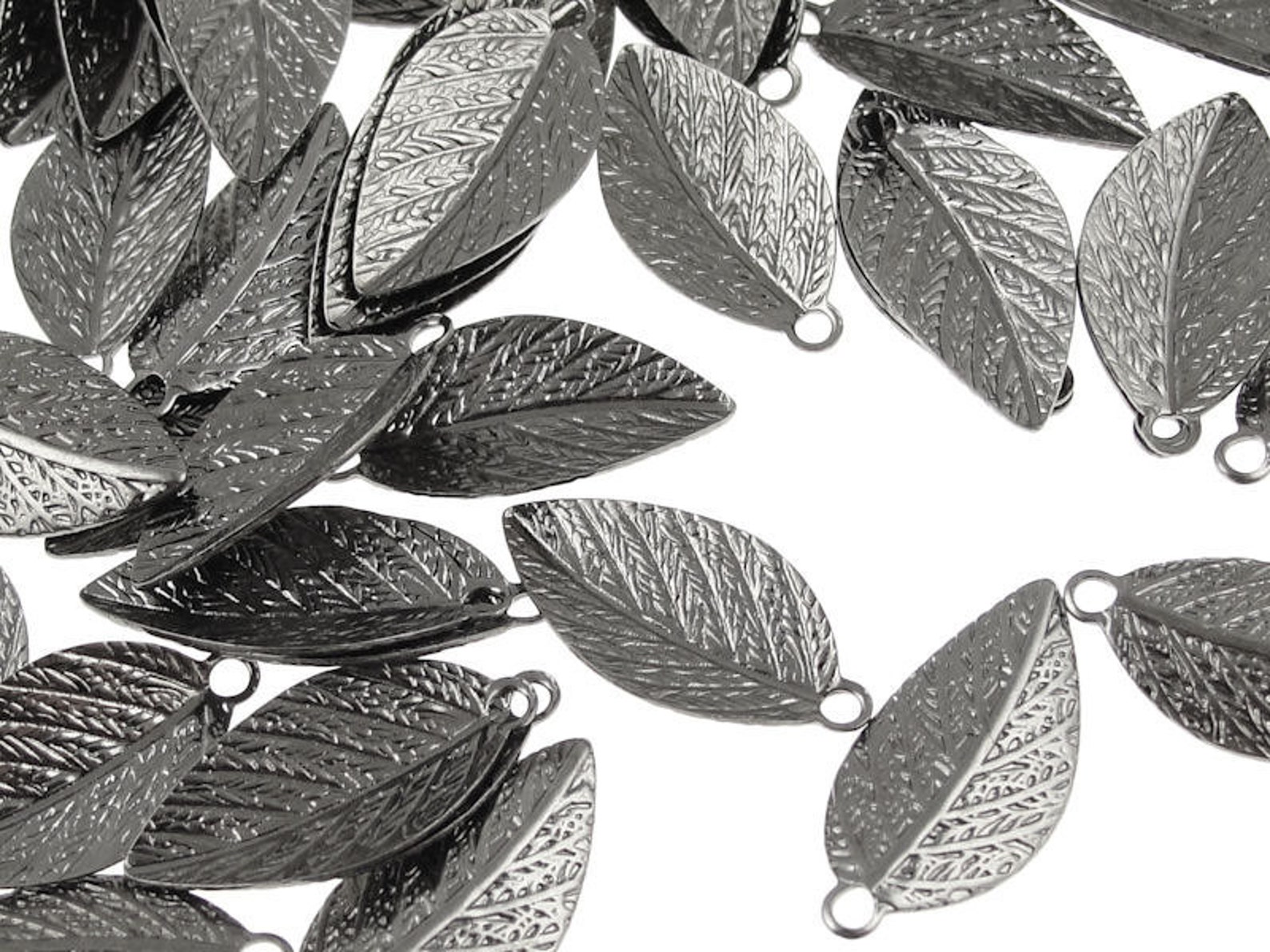 Gunmetal Leaf Charms Gun Metal Plated Leaves 15mm X 7mm - Etsy