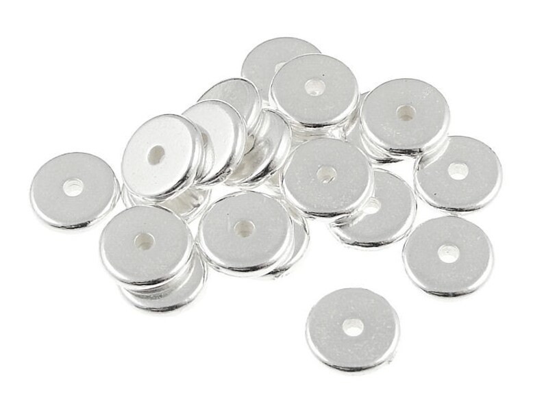 100 Silver Disk Beads 8mm Flat Disk Heishi Spacer Beads - Etsy