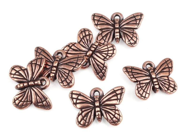 Antique Copper Charms Copper Butterfly Charms Tierracast | Etsy