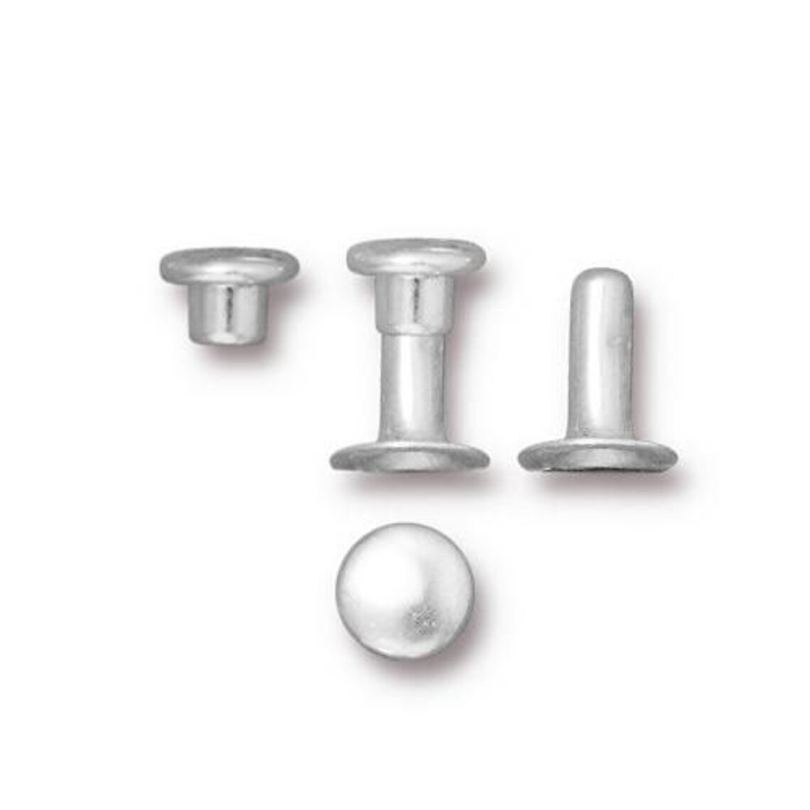 6mm Bright Silver Compression Rivets - Tube Diameter 3.2mm - Tierracast ...