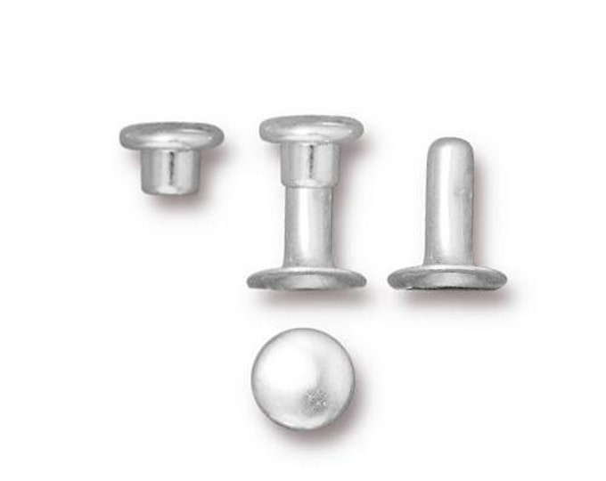 100 Silver 4mm Compression Rivets Tierracast 4mm Silver Rivets Leather ...