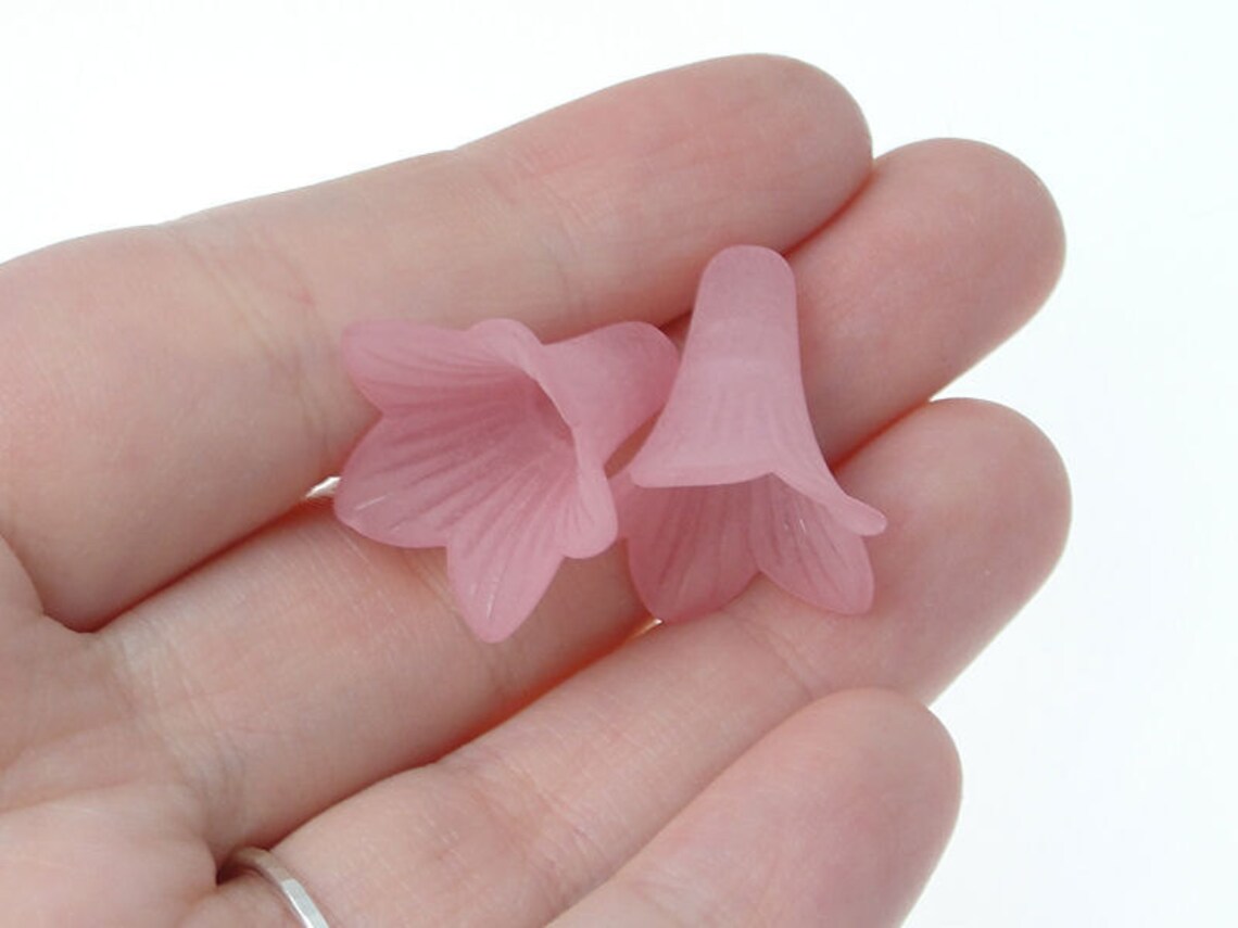 6 LIGHT PINK Flower Beads Lucite Flower Bead Frosted 21mm X | Etsy