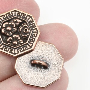 Antique Copper Button Clasp Findings - 17mm Tierracast Blossom Button ...