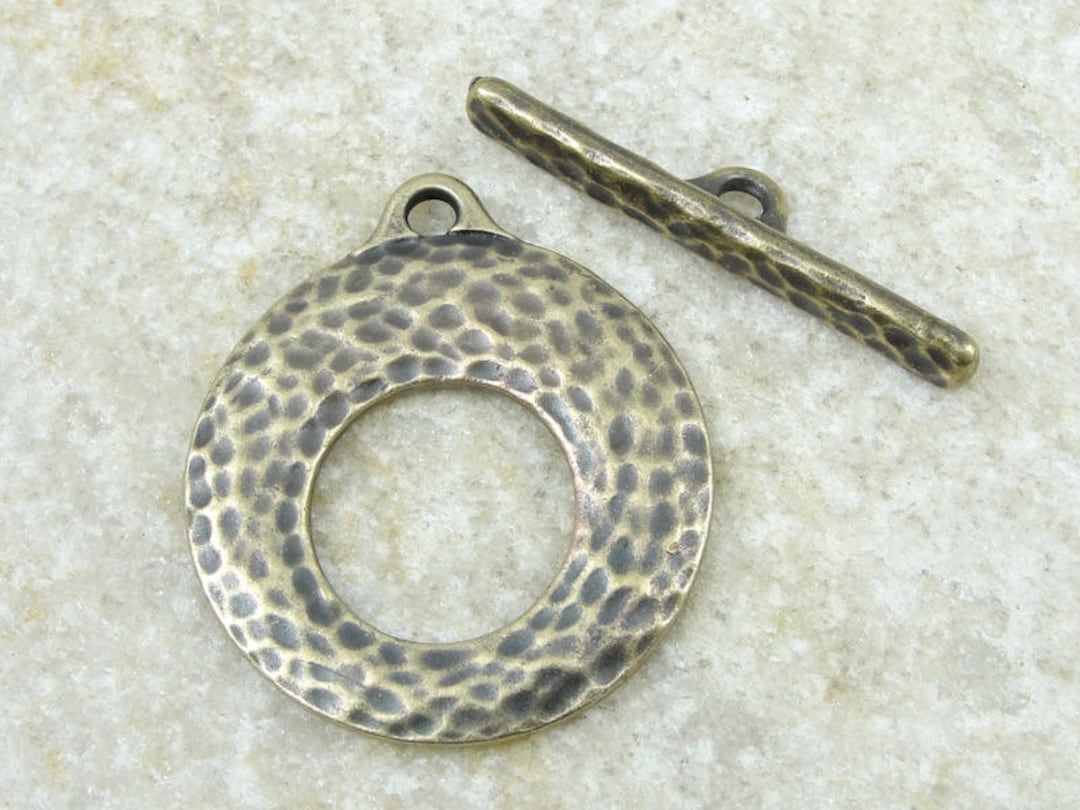 Tierracast ARTISAN Clasp - Very Large Antique Brass Toggle Clasp ...