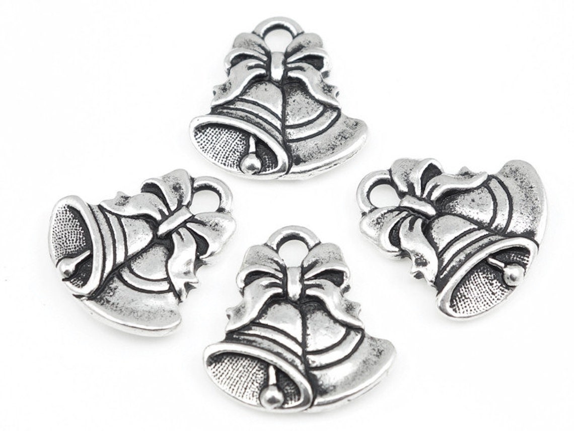 Silver Bell Charms Antique Silver Charms Christmas Charms - Etsy