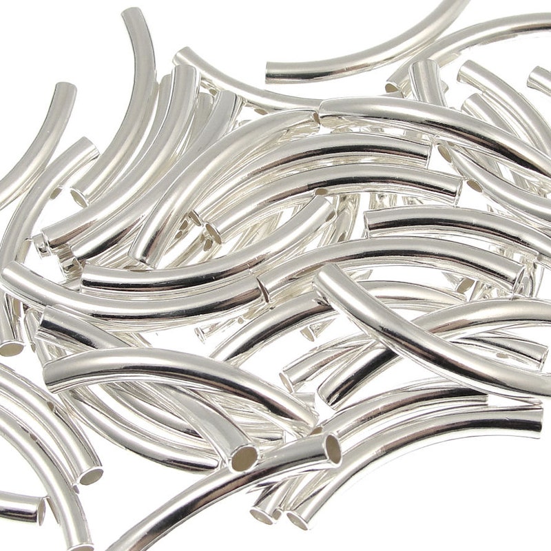 Silver Tube Beads - Etsy