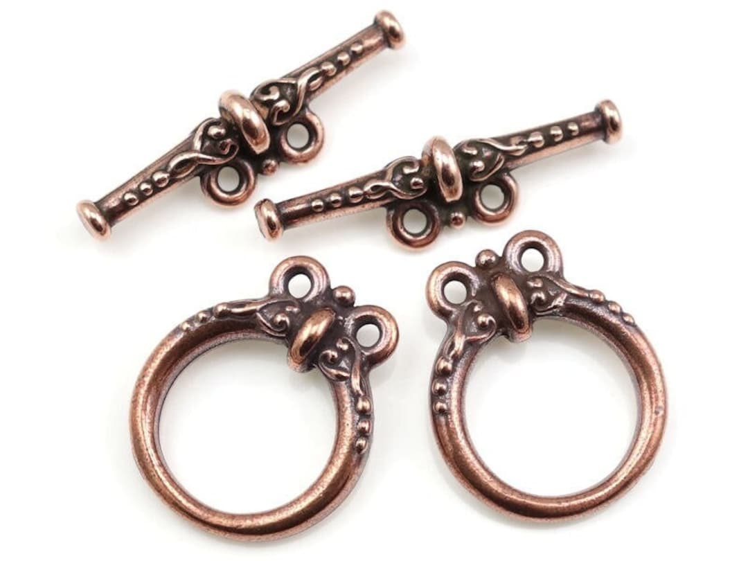 Two Strand Copper Toggle Clasp Findings - Antique Copper Toggles ...