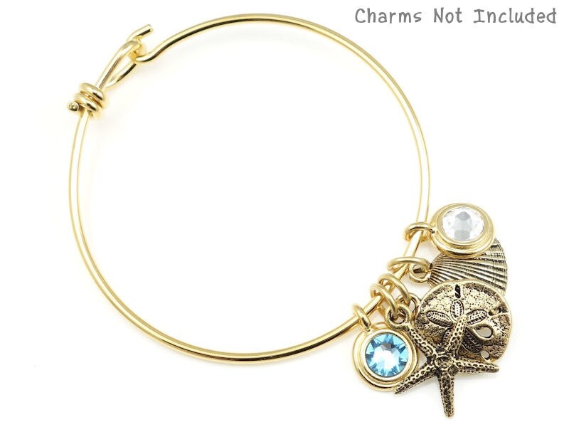 Adjustable Charm Bracelet Bright Gold Bracelet Blank | Etsy