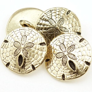 Sand Dollar Button Findings Tierracast Antique Gold Button Clasp ...