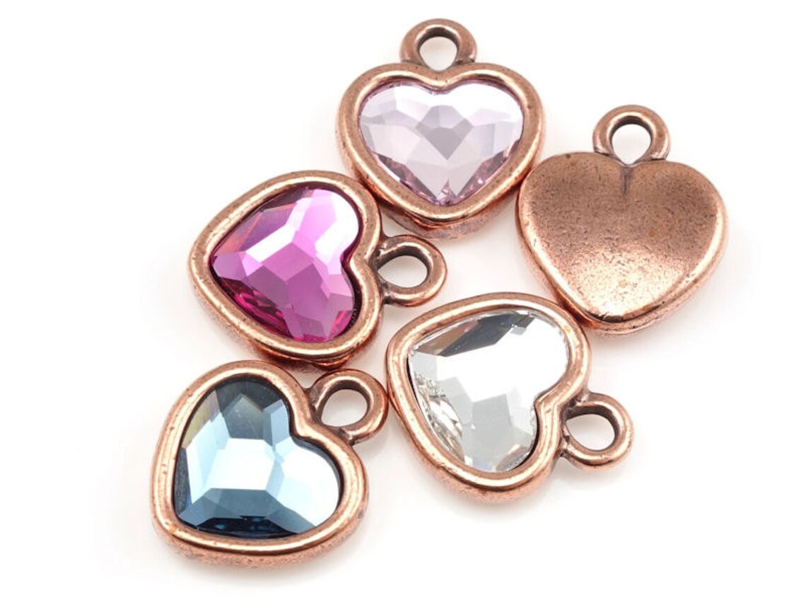 Antique Copper Heart Charms Tierracast Copper Charms With - Etsy