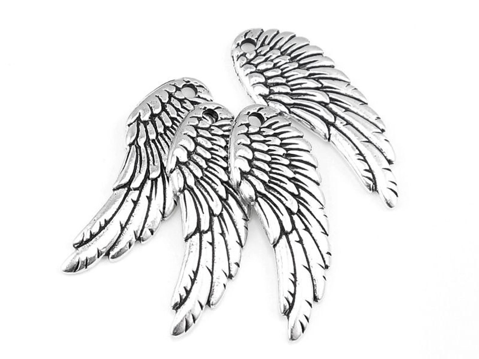 Antique Silver Wing Pendants 1 28mm Tall Tierracast | Etsy