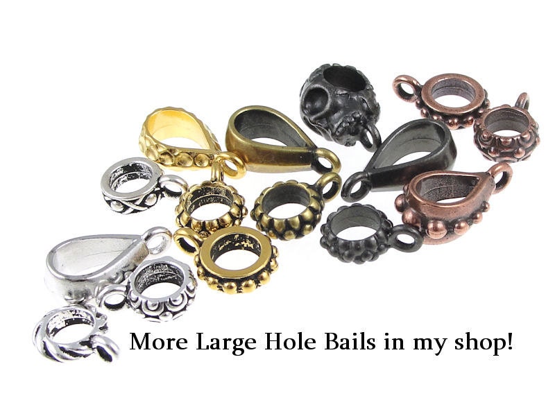 Large Brass Bails Kumihimo Bail Findings Large Hole Bail Pendant Bail ...