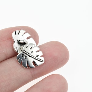 Monstera Leaf Button Tierracast Antique Silver Button Findings Silver ...
