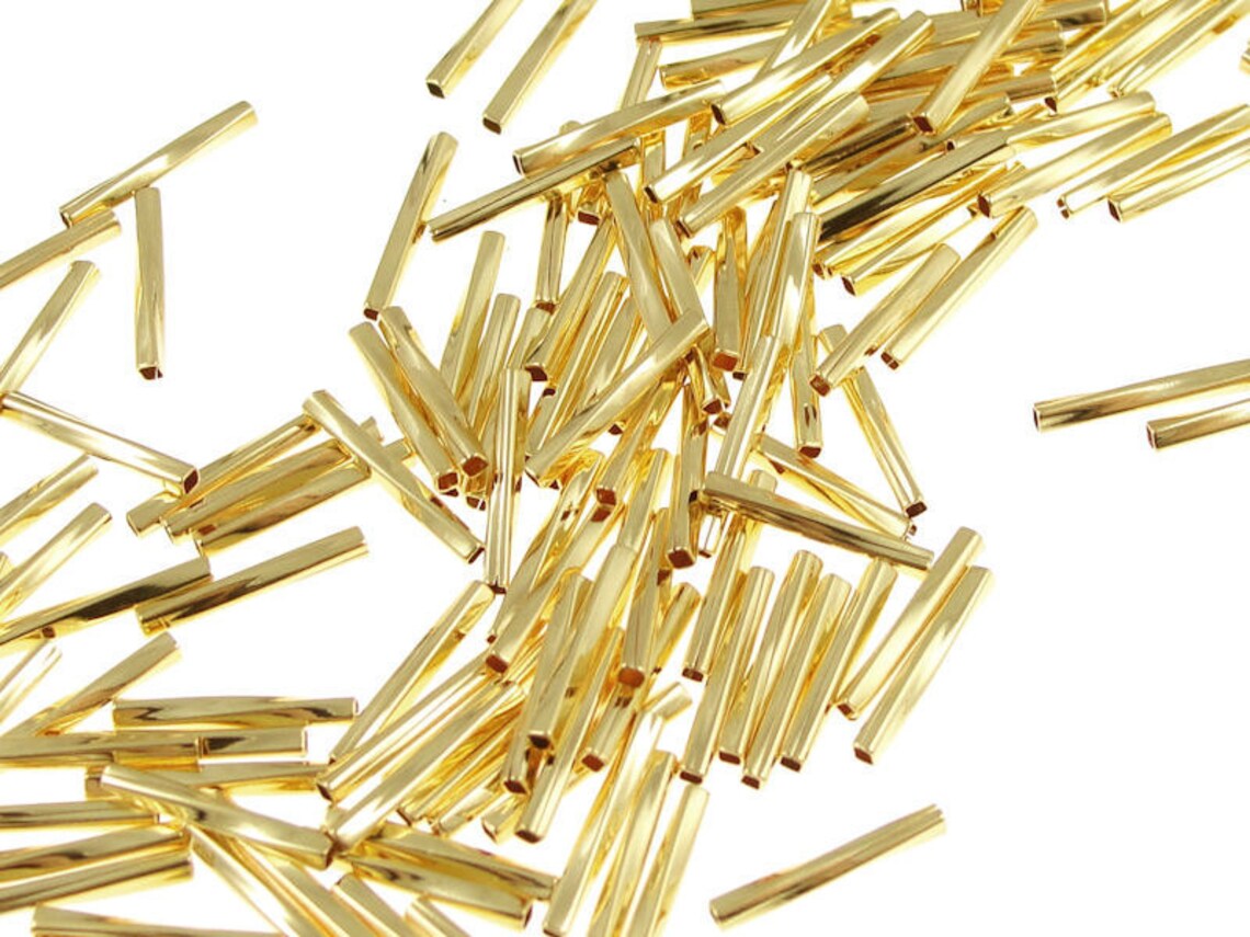 Tube Beads 144 Gold Plated 1.2mm X 10mm Twisted Tube Beads - Etsy