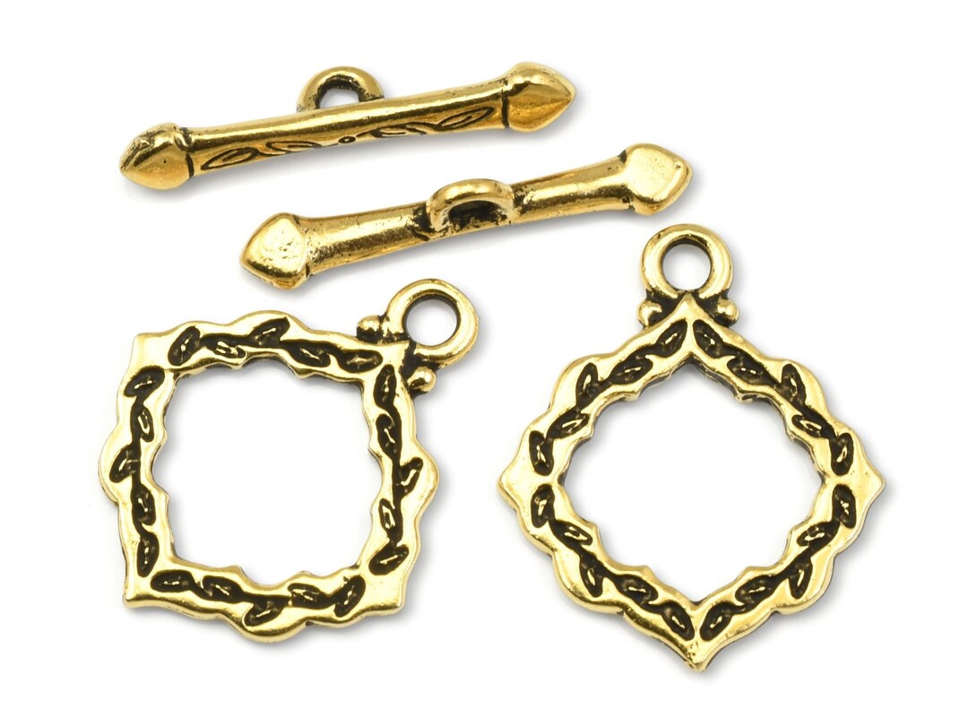 Tierracast Cathedral Toggle Clasp Findings Leaf Pattern Woodland ...