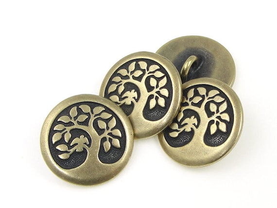Sewing & Needlecraft tree of life Push button tree bronze brass Sewing ...