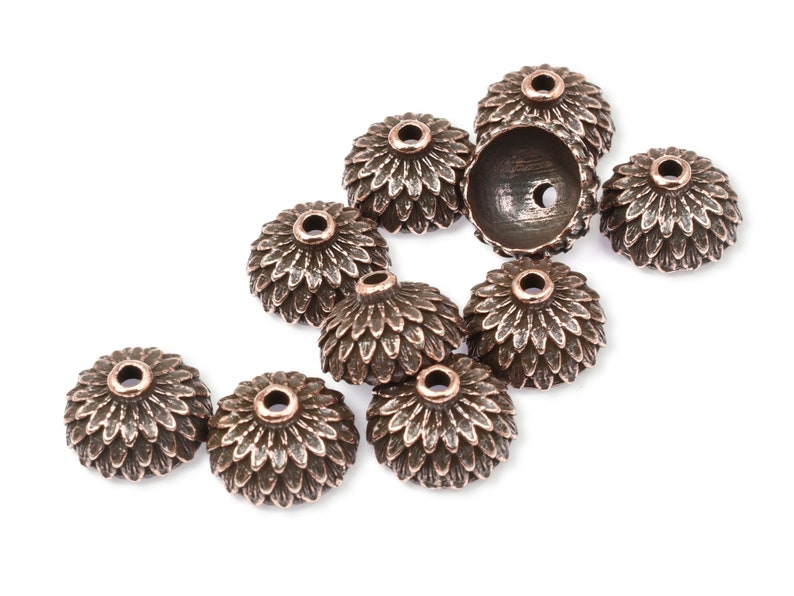 Antique Copper Acorn Bead Caps for 8mm or 10mm Beads - Tierracast Acorn ...