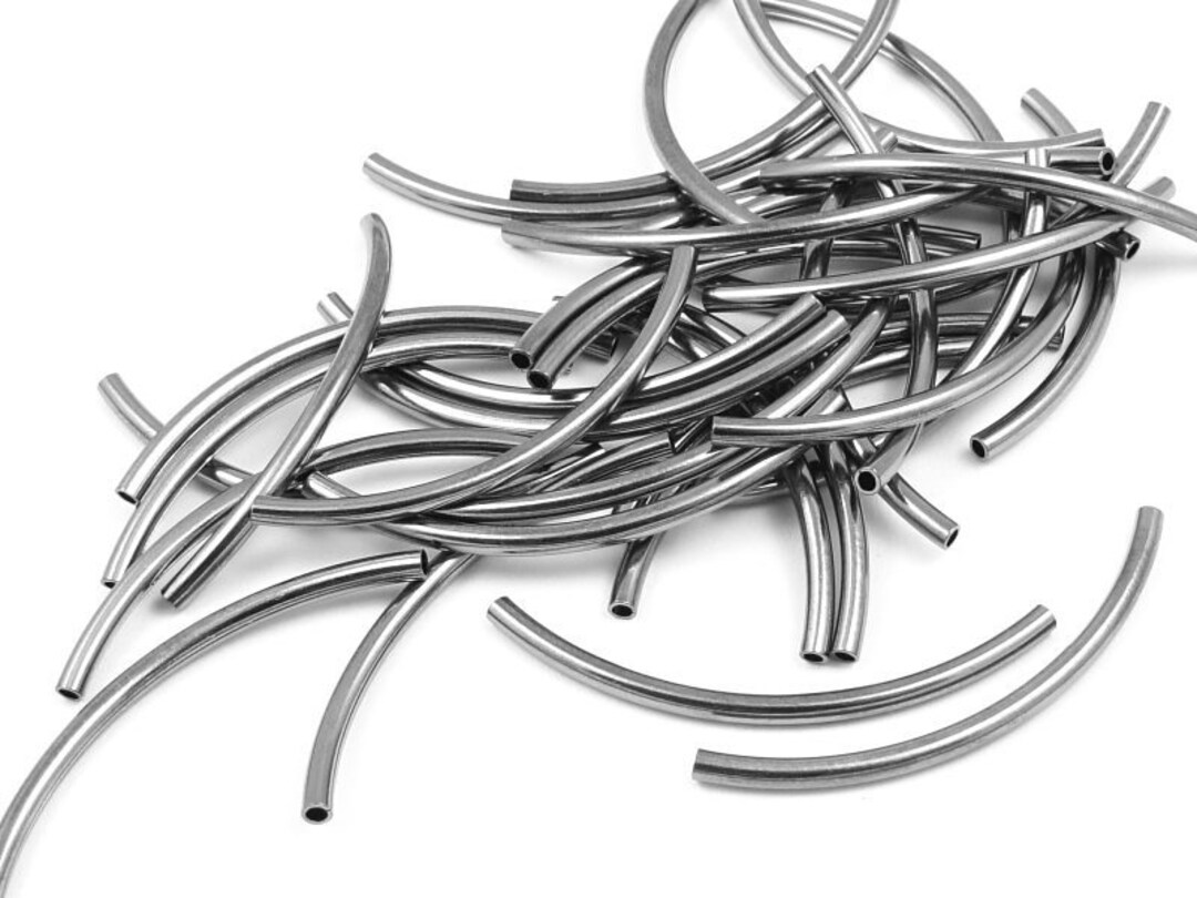 144 Gunmetal Noodle Beads Gun Metal 2mm X 38mm With 1mm Internal ...