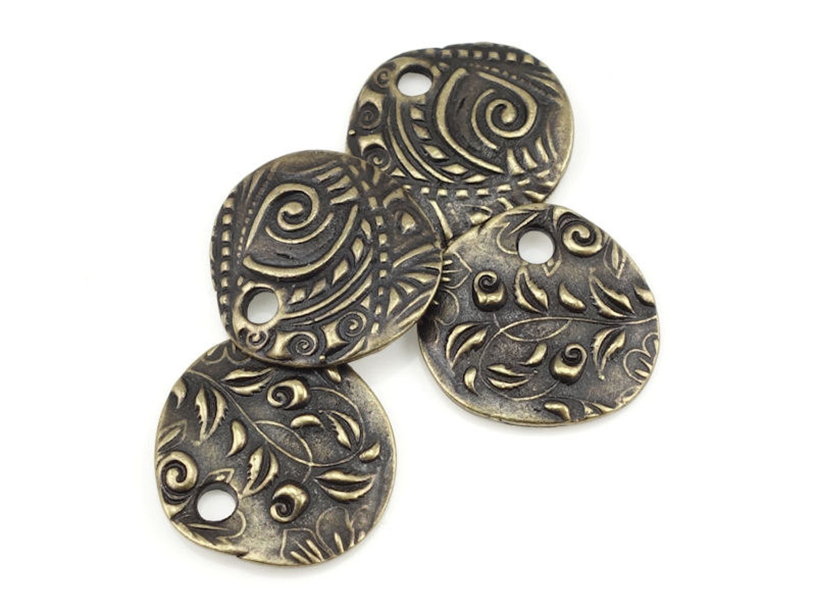 Antique Brass Charms Brass Oxide Tierracast 5/8 JARDIN | Etsy