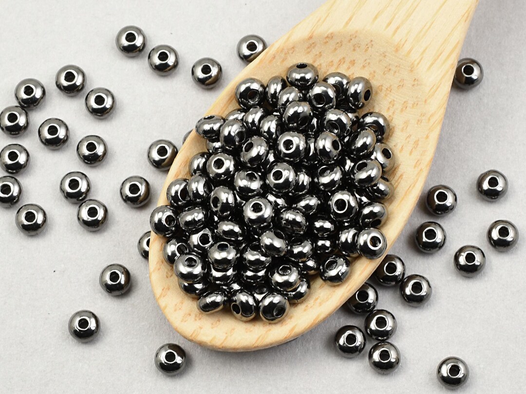 150 Beads 3mm X 2mm Donut Beads Small Gunmetal Beads Gunmetal Plated ...