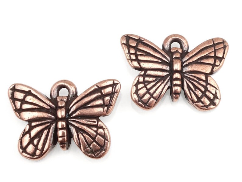 Antique Copper Charms Copper Butterfly Charms Tierracast | Etsy