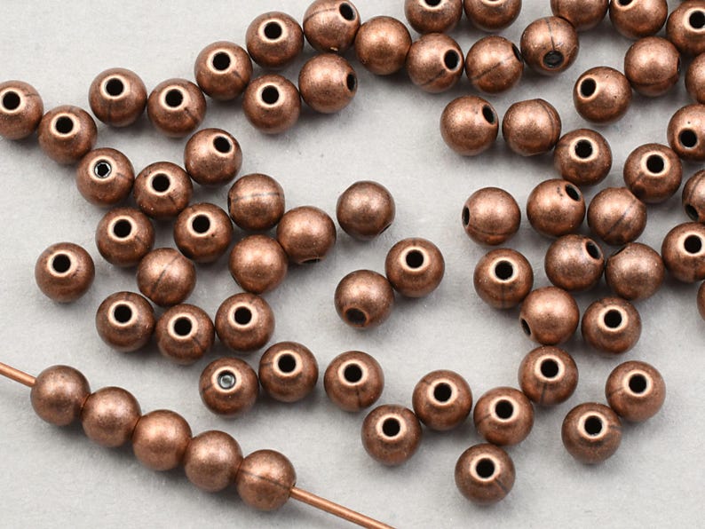 500 Piece Bulk Bag - 3mm Round Beads Antique Copper Beads Copper Ball ...