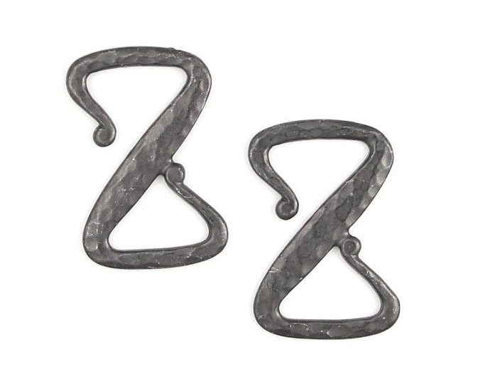 Z Hooks Distressed Metal Hook Clasp Black Oxide Gunmetal Gun - Etsy