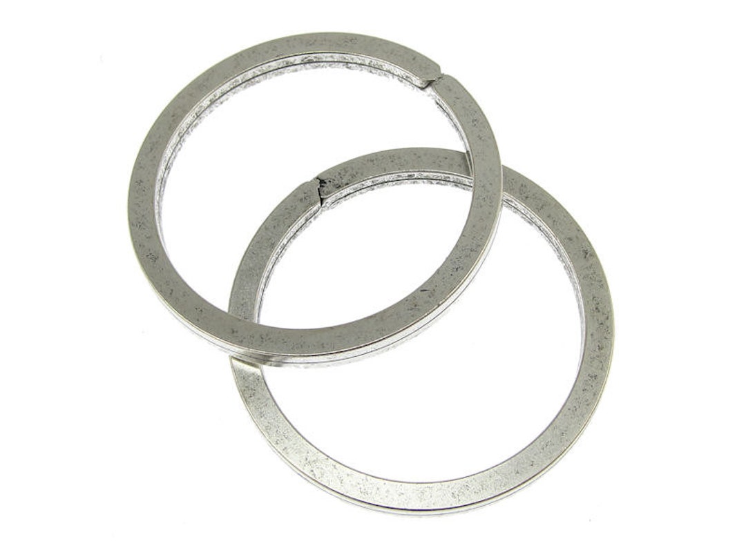 2 Silver Key Ring Large Antique Silver Split Ring Key Ring Findings Key ...