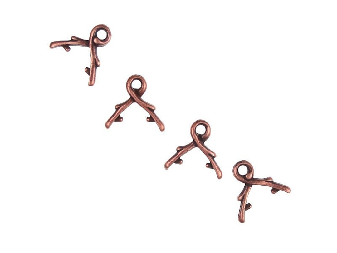 Briolette Pinch Bails - Antique Copper Bail Findings - Tierracast 6mm ...