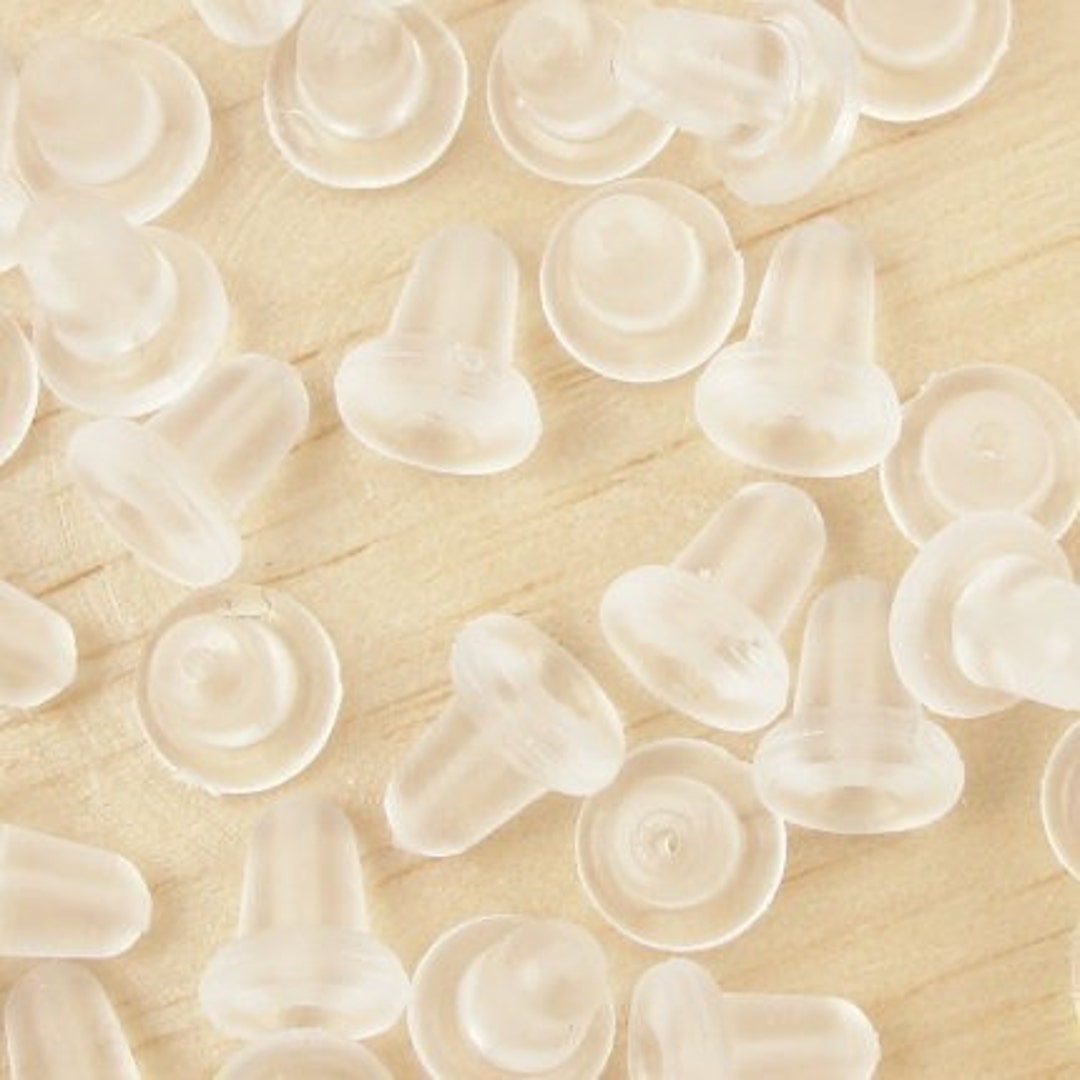144 Rubber Ear Nut Earring Wire Stoppers - Latex Free Clear Earring ...