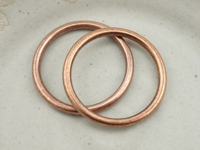 25mm Solid Seamless Rings Antique Copper Circle Pendant Copper Charm ...