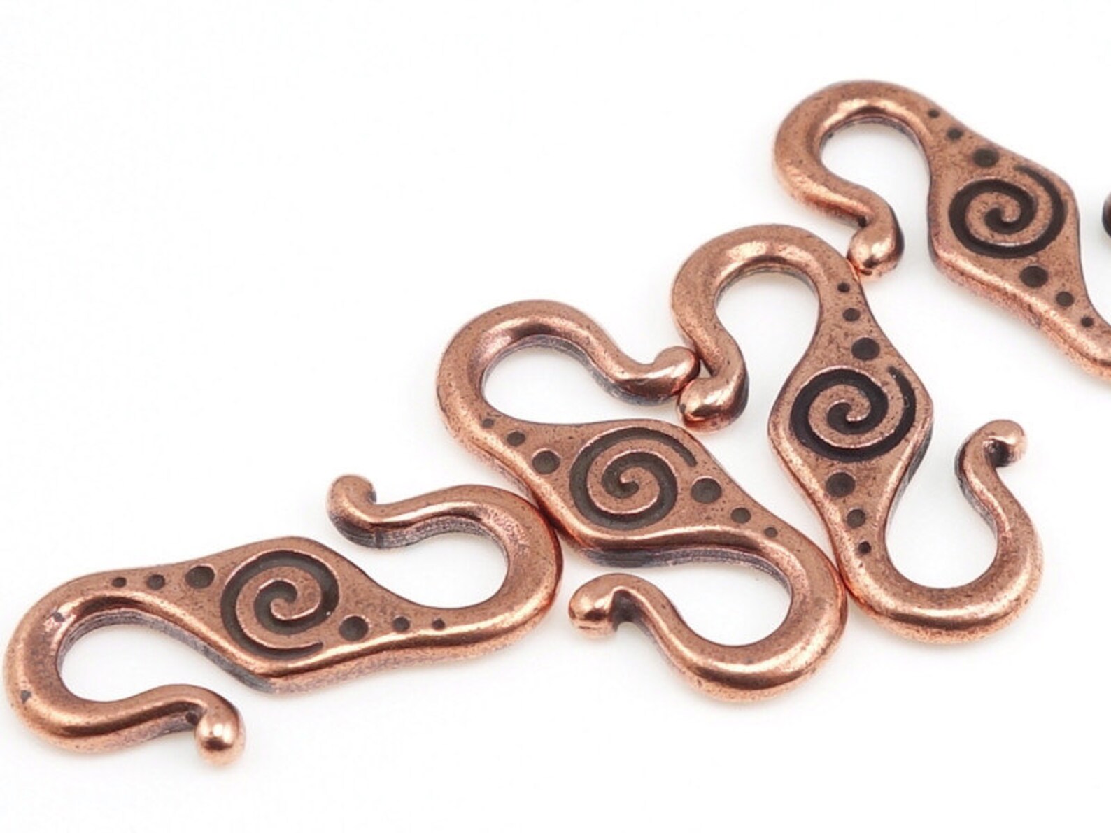 Copper Clasp Tierracast SPIRAL Hook Clasp Findings Antique - Etsy