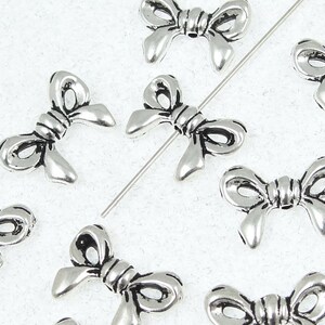 Silver Bow Beads 14mm X 10mm Antique Silver Beads Tierracast Pewter ...