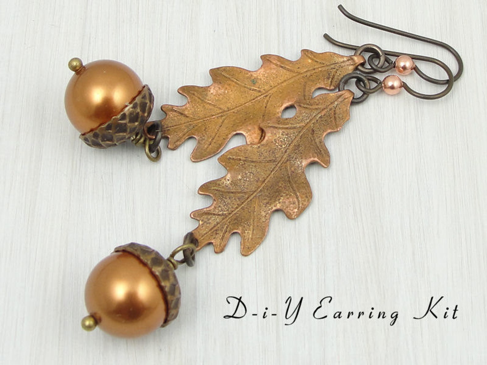 DIY Earring Kit Oak Leaf and Acorn Earrings Mixed Metal - Etsy