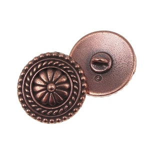 Antique Copper Buttons 18mm Tierracast BALI BUTTON Findings | Etsy