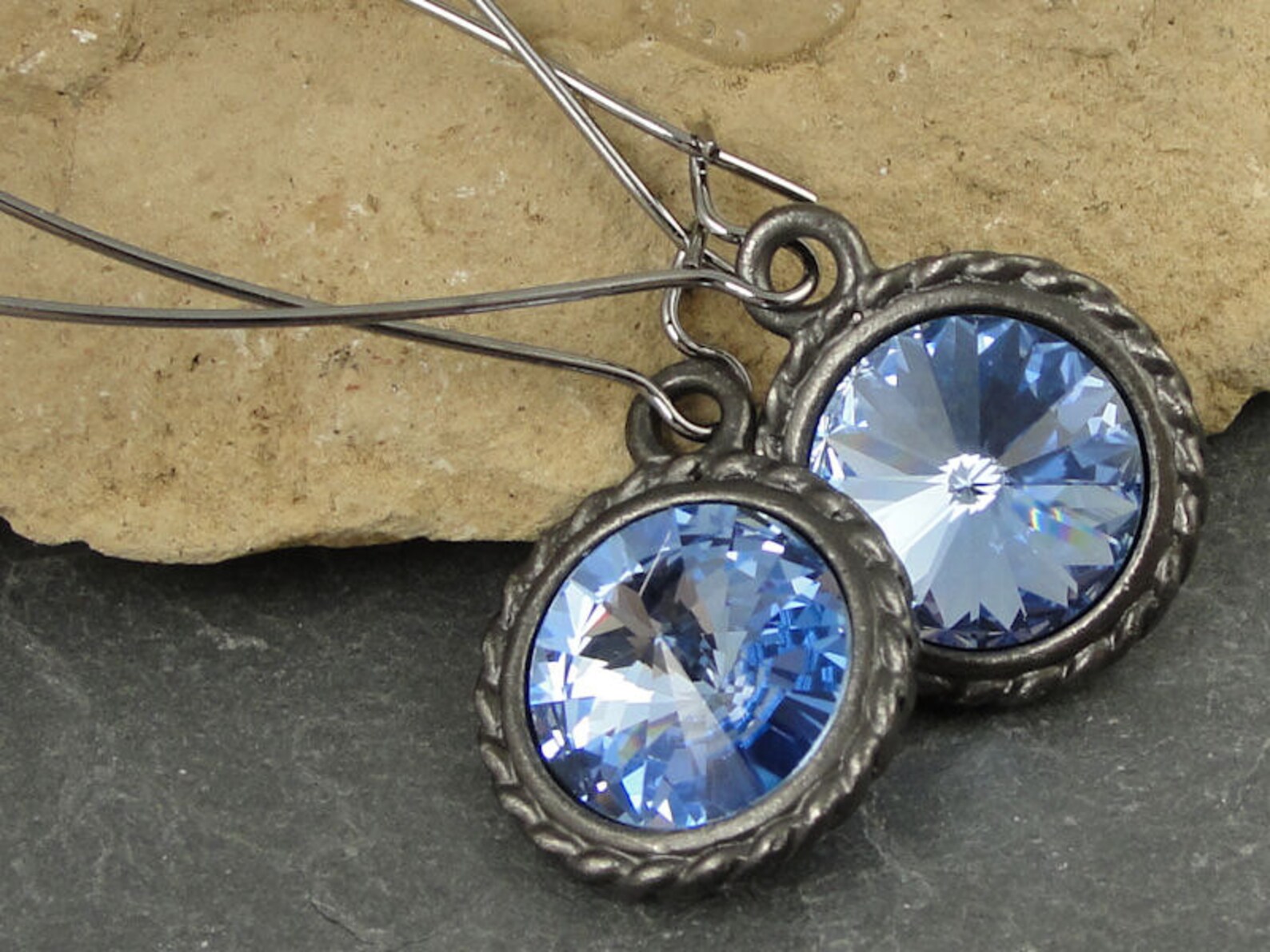 144 Tall 2" Kidney Wire Earrings - Gunmetal Earring Findings - Gun ...