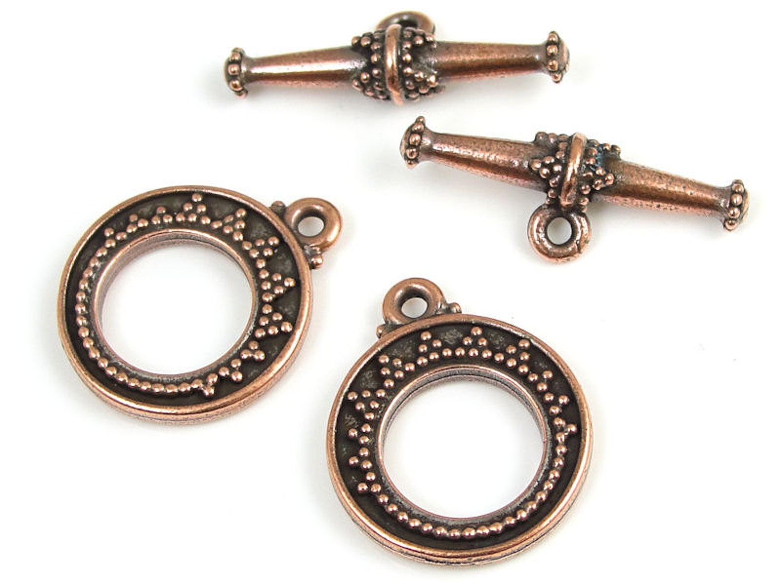 Tierracast TAPERED BALI Clasp Antique Copper Toggle Findings - Etsy