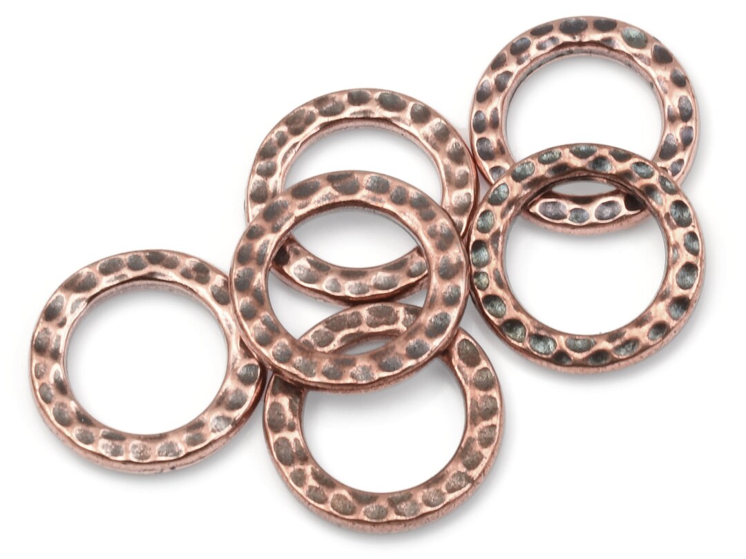 13mm Hammertone Rings - Antique Copper Rings - Oxide Textured Metal ...