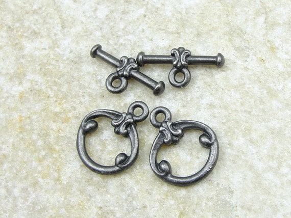 Matte Black Metal Toggle Tierracast Classic Toggle Clasp Sets | Etsy