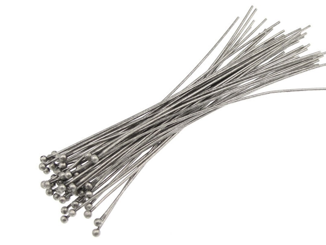 144 Antique Silver Ball Pins 3 Dark Silver Plated Matte - Etsy