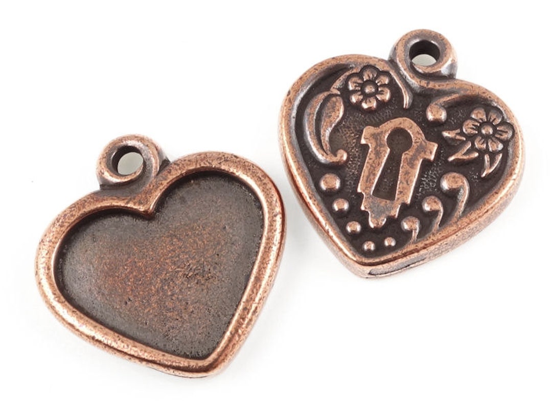 Antique Copper Heart Pendant Photo Frame Picture Pendant Tierracast ...