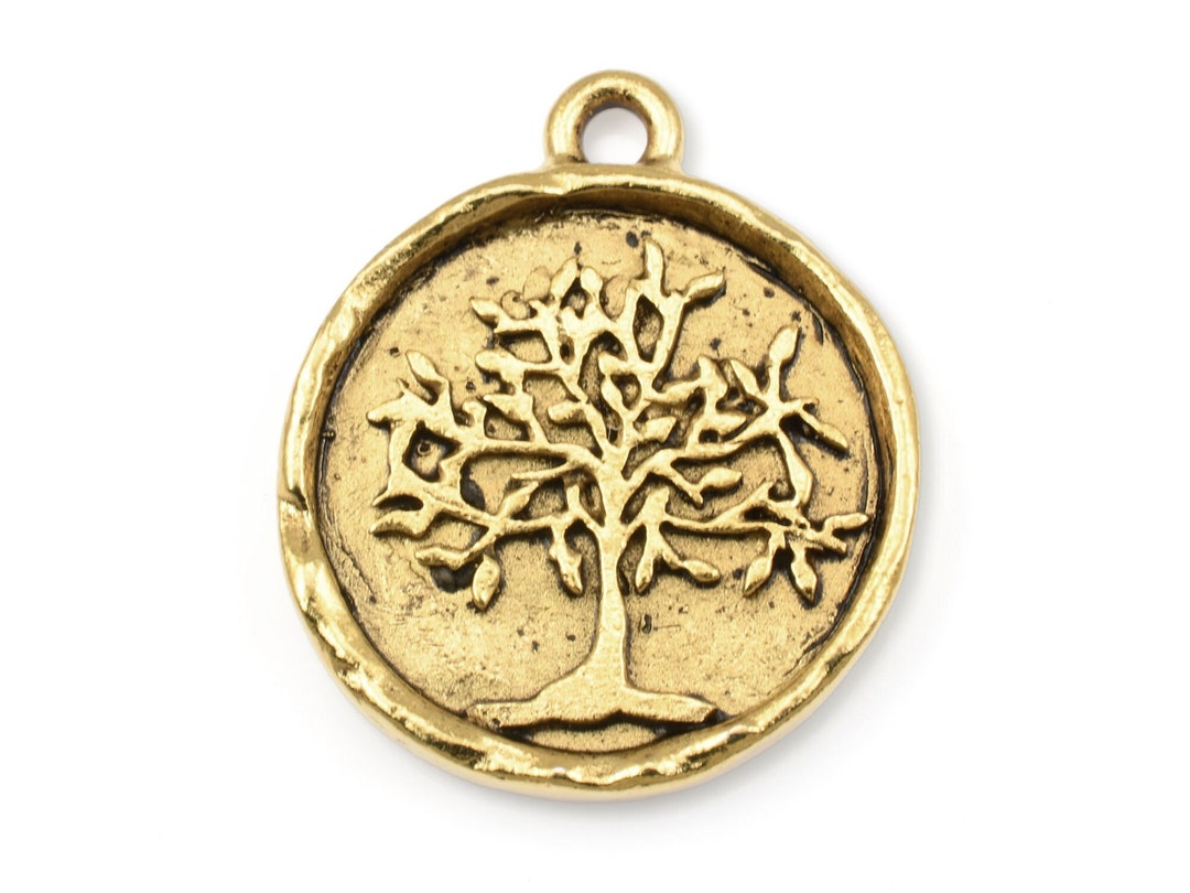 Antique Gold Tree of Life Pendant by Nunn Design - 23mm X 20mm Gold ...