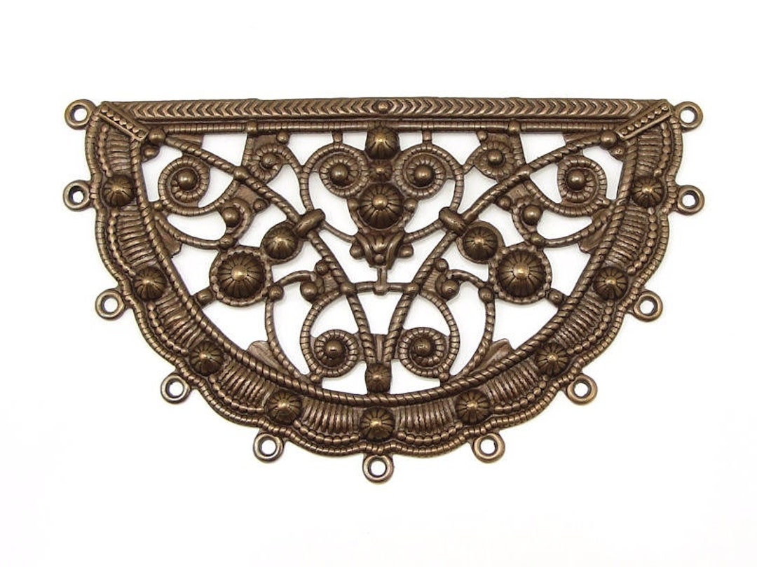 Vintaj Fanned Boho Filigree - 61mm X 37mm Large Multistrand Focal ...
