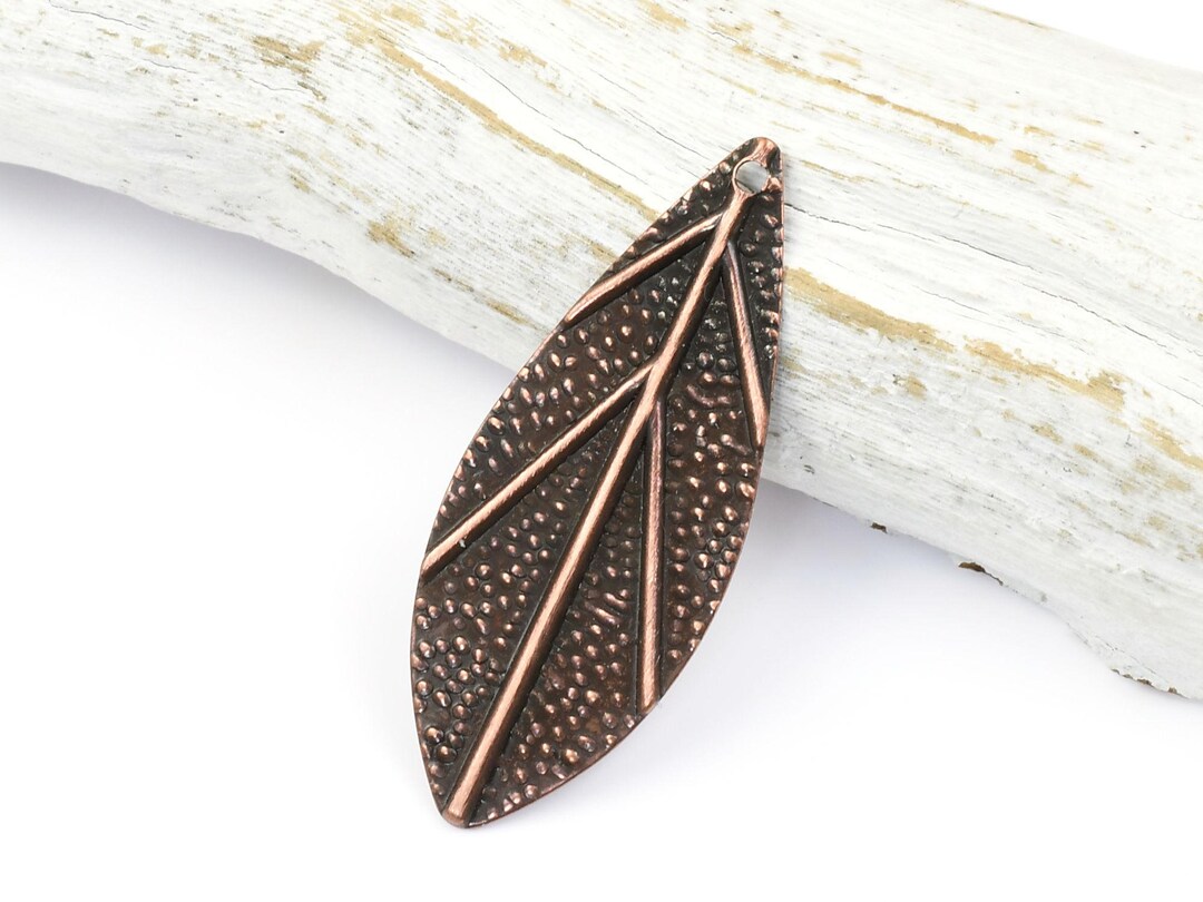 12 or More 28mm X 11mm Large Leaf Charms - ANTIQUE COPPER Leaf Charms ...