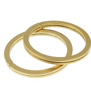 2 Gold Key Ring Large Antique Gold Split Ring Key Ring Key Fob Keyfob ...