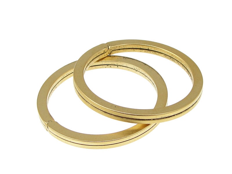 2 Gold Key Ring Large Antique Gold Split Ring Key Ring Key Fob - Etsy
